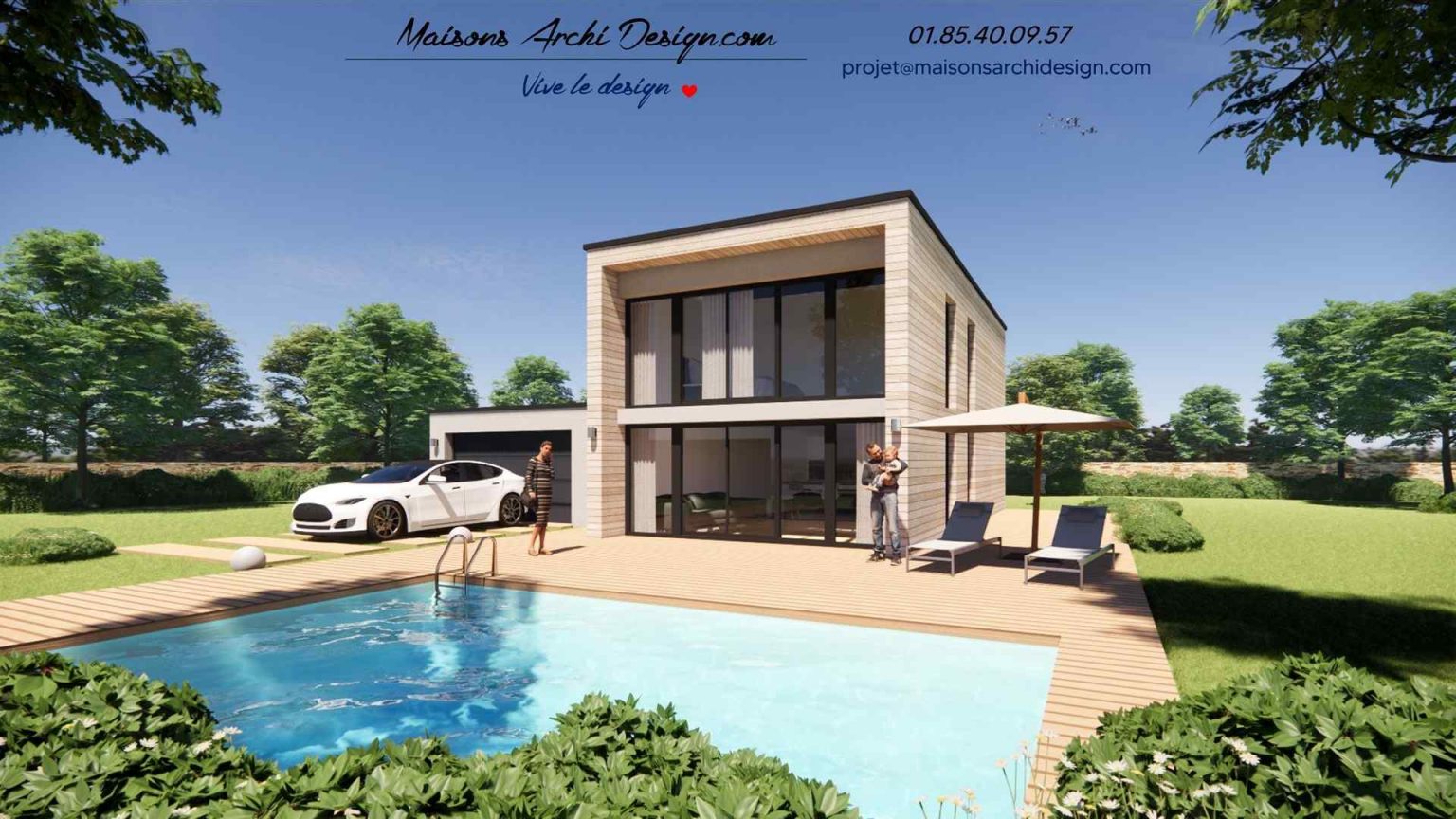 Notre modèle de maison cube bois R+1