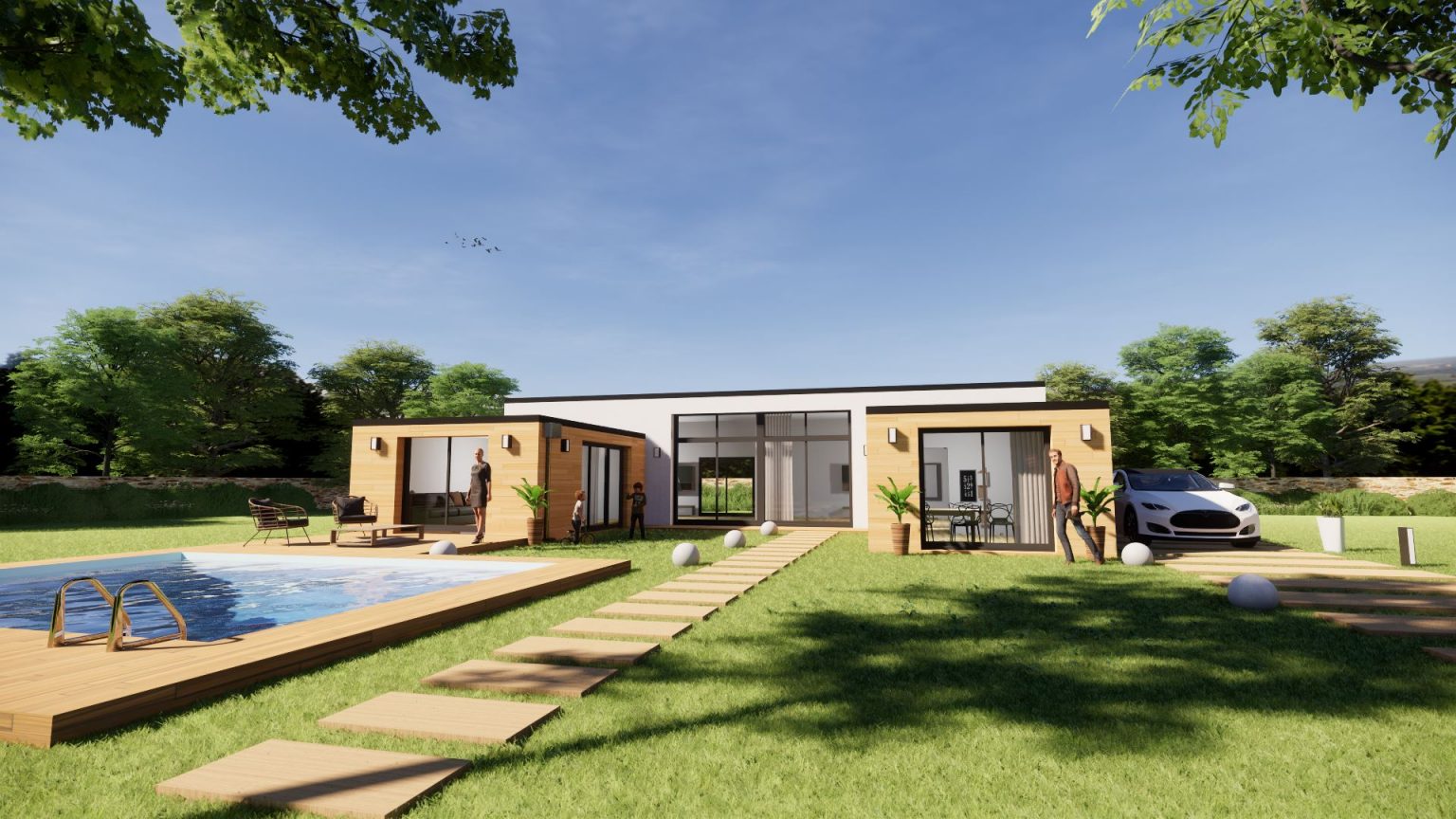 Maison en U Patio Sur Mesure: Découvrez nos plans, modèles et prix.