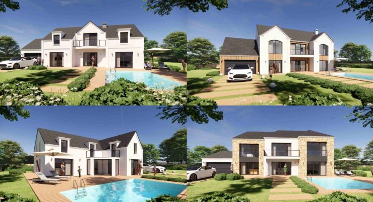 Maison avec balcon: plan, modèle et construction par ArchiDesign